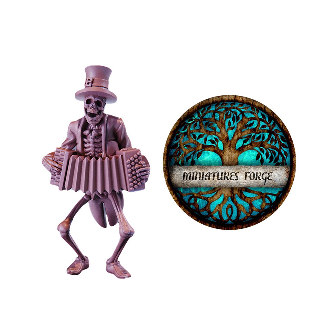 Em Skeleton Musician Accordion Miniature Get FREE Wooden RPG - Etsy