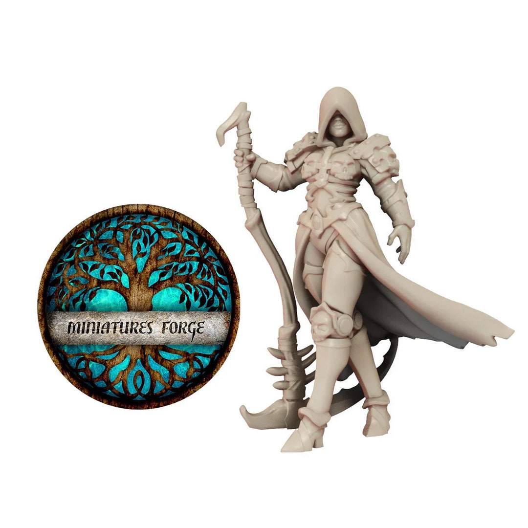 Gm Armored Female Reaper Miniature Necromancer Mini Dungeons and ...