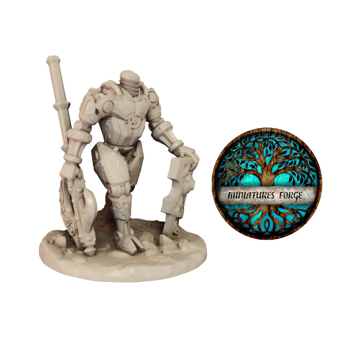 Rp Clockwork Paladin Miniature Dungeons and Dragons Mini Cleric Paladin ...