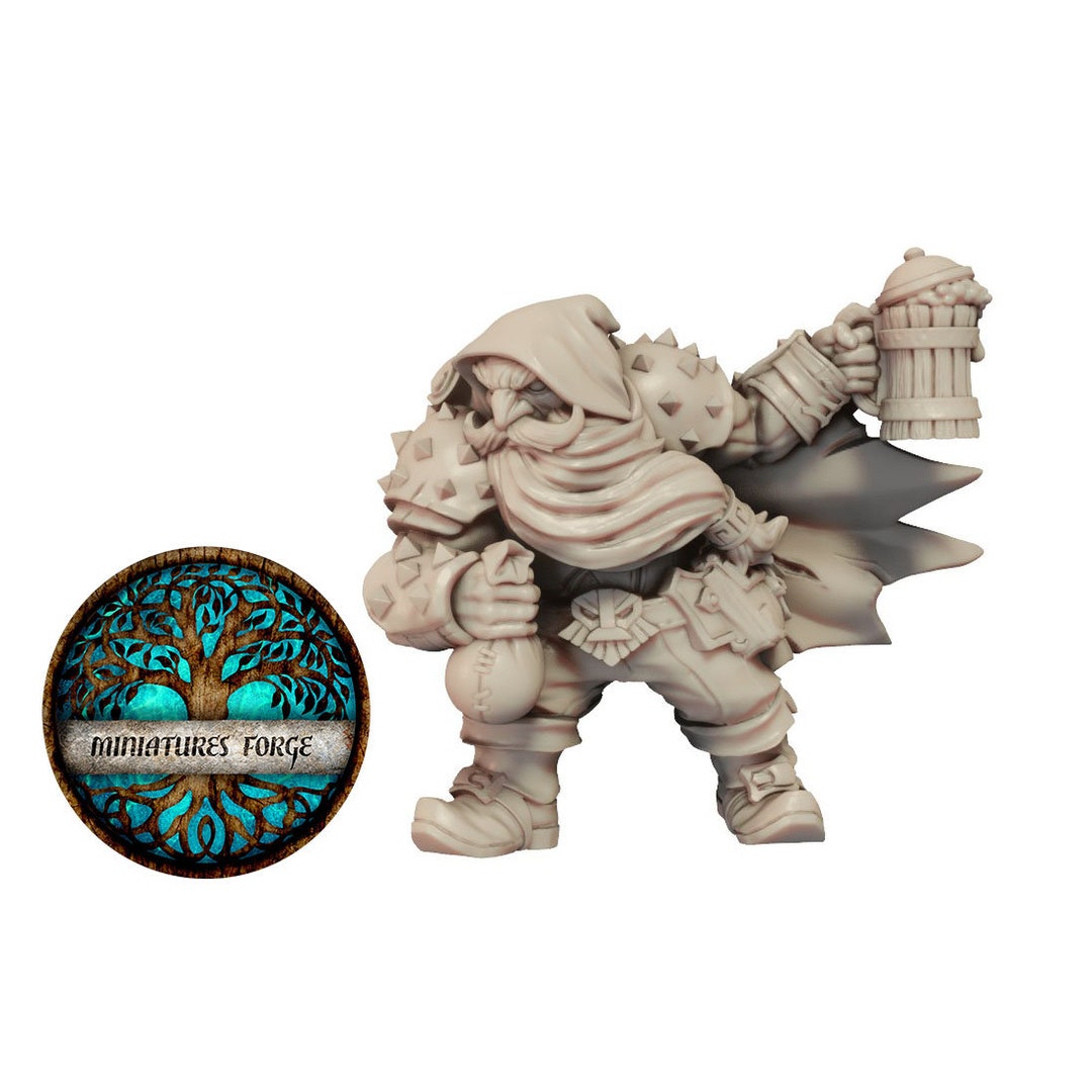 Ag Dwarf Miniature Merrian Gold and Beer Dungeons and Dragons Mini - Etsy