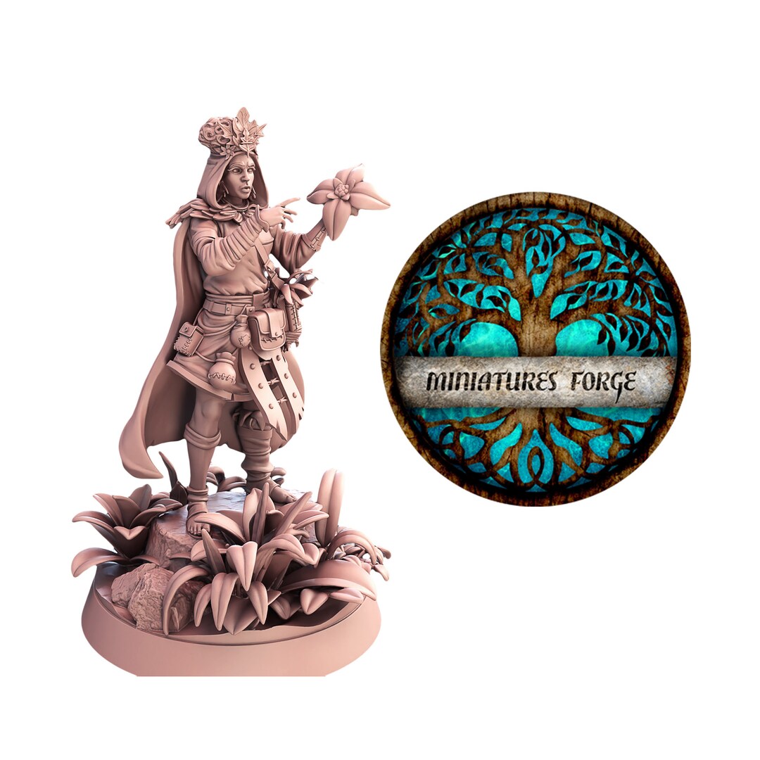 Stl Female Druid Stl Miniatures Dungeons and Dragons Mini Rpg and ...