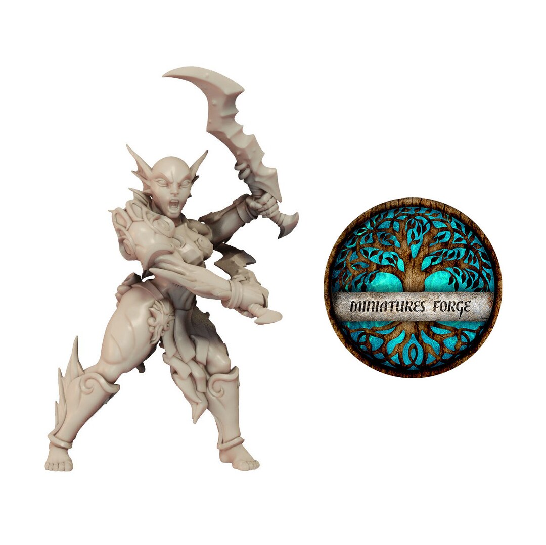 Ag Sea Elf Bold Female Rogue Miniature Dungeons and Dragons Mini - Etsy