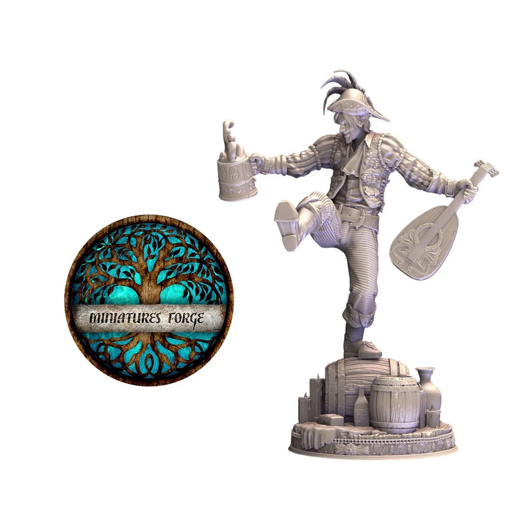 Elf Bard Miniature Brekken the Bodacious Dms Dungeons and Dragons Mini ...