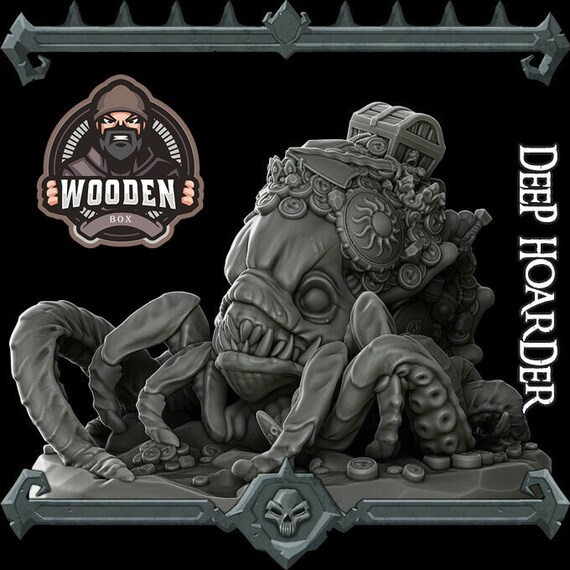 Deep Hoarder 50mm base Get FREE Wooden RPG engraved BOX | Etsy