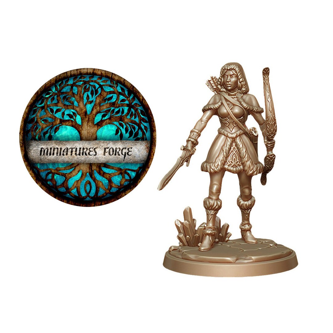 Lm Drow Winter Maiden Huntres Sword Miniature Dungeons and Dragons Mini ...