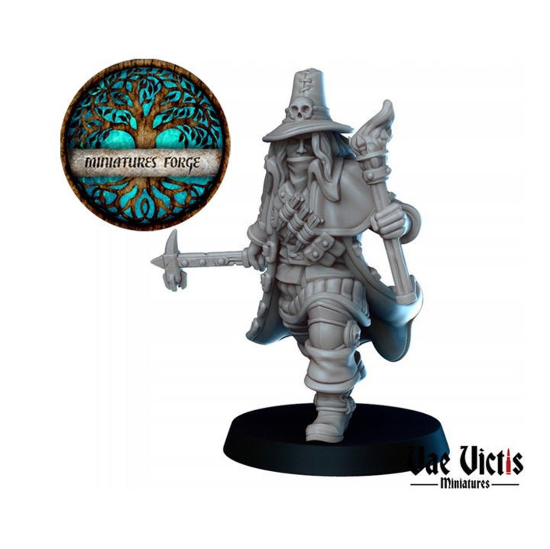 Vv Vampire Hunter With Torch Miniature Dungeons and Dragons Mini - Etsy