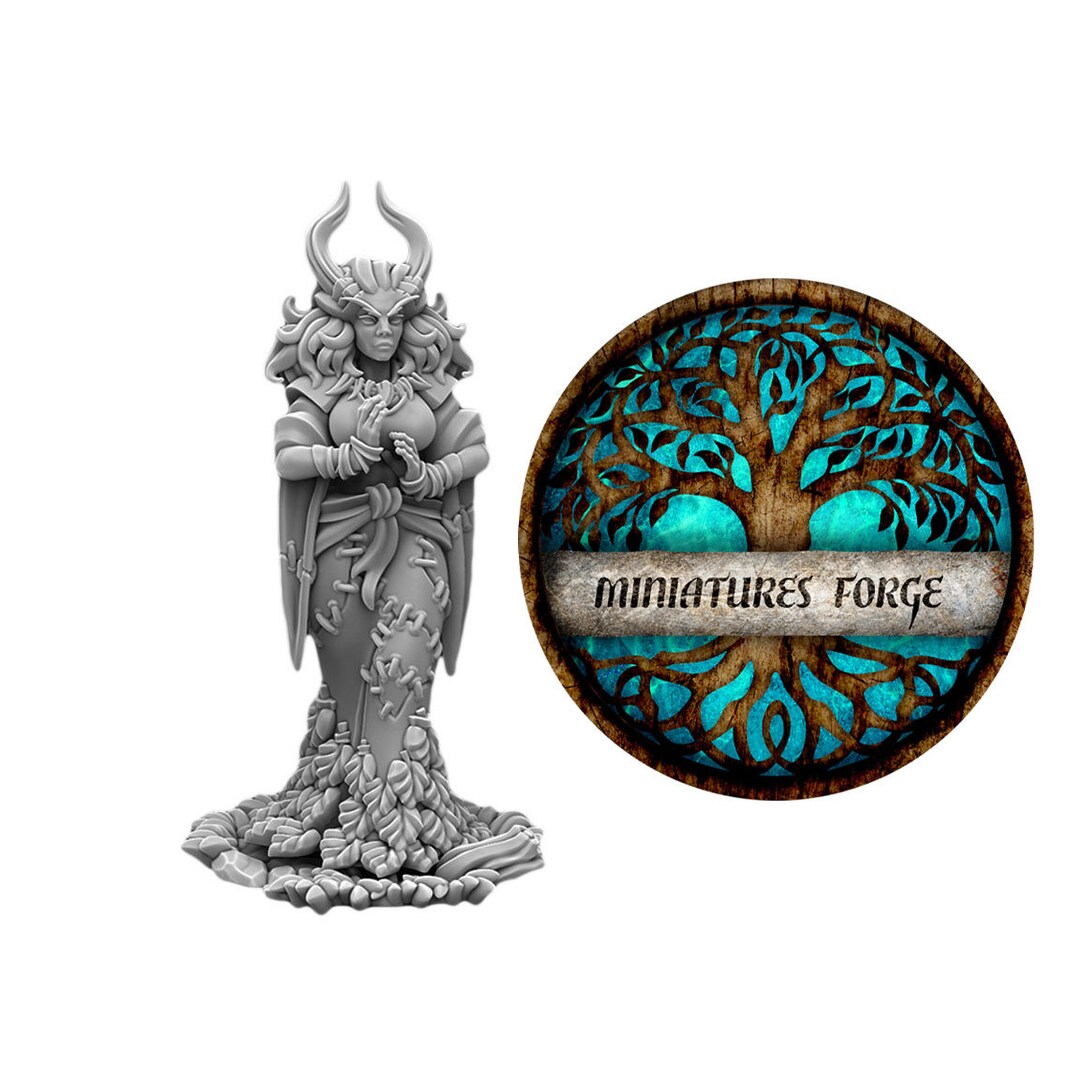 Dd Forest Female Druid in Mask Dungeons and Dragons Mini - Etsy