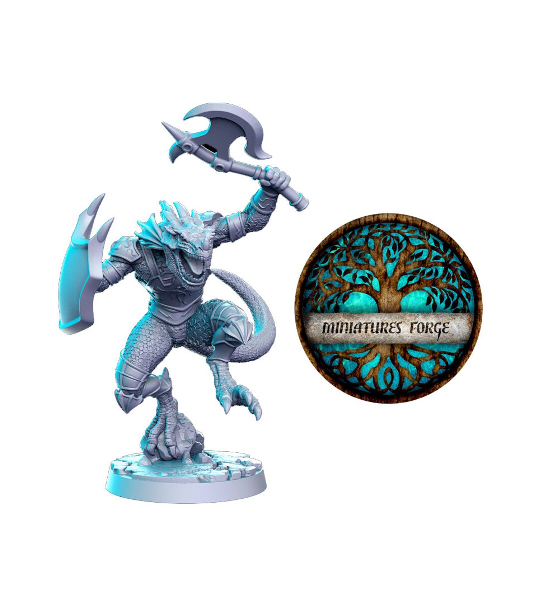 Rne Saurian Lizardmen Gladiator Miniature Dungeons and Dragons Mini Dnd ...