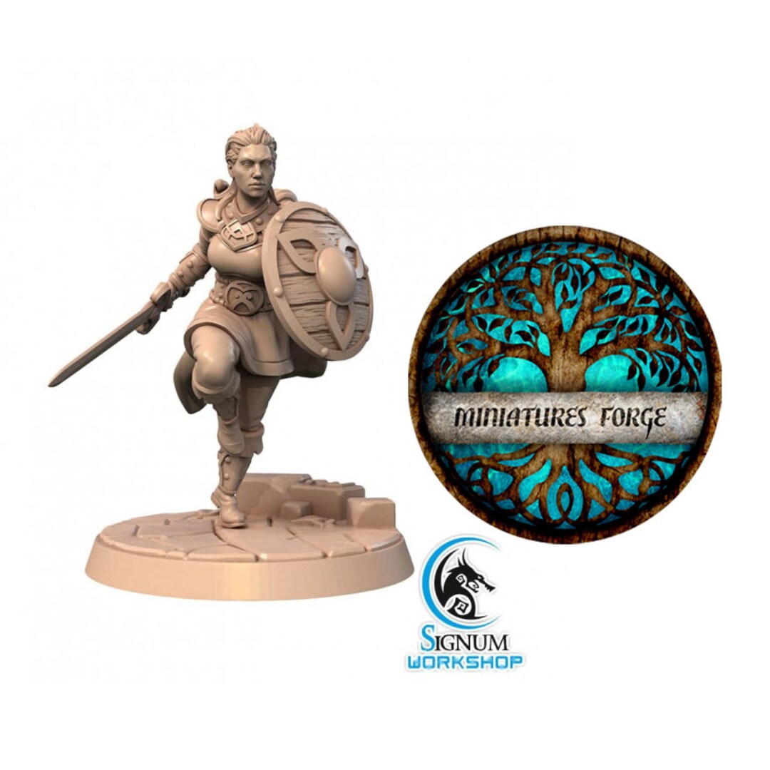 Saint Astrid, Maiden of the Shield Dungeons and Dragons Mini - Etsy