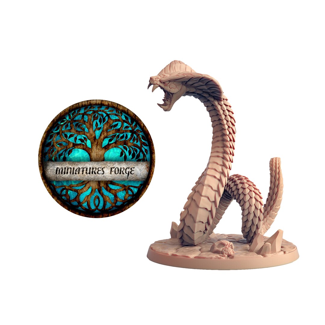 Ag Huge Snake Miniature Attacking Dungeons and Dragons Mini Dungeon and ...