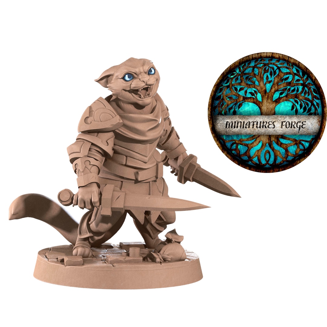 Btb Tabaxi Rogue Miniature Dungeons and Dragons Mini Rogue Assassin ...