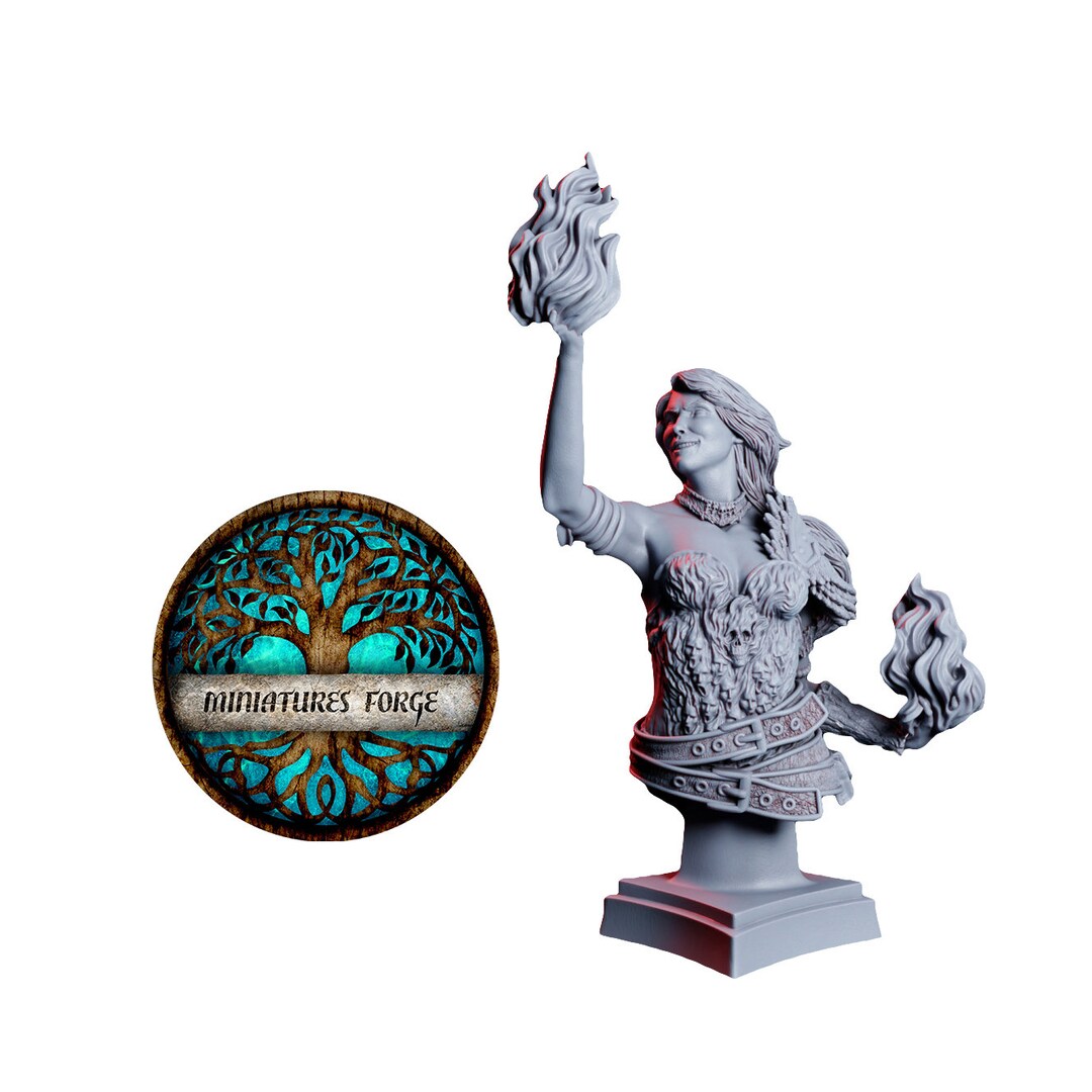 Pyromancer Bust Dungeons and Dragons Mini - Etsy