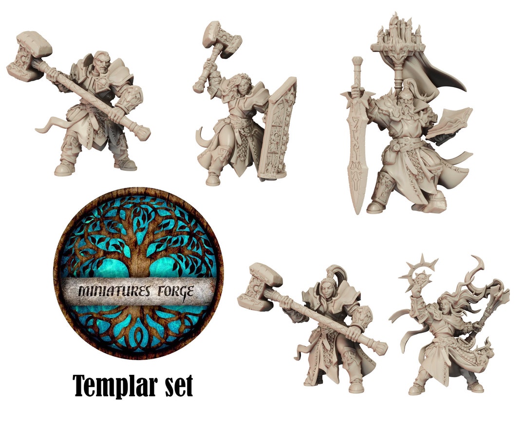Templar Set Set Dungeons and Dragons Mini Tabletop - Etsy