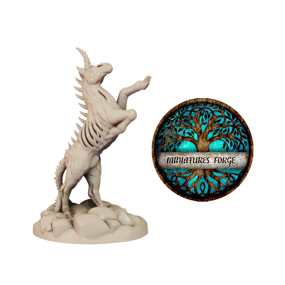 Rp Corrupted Unicorn 50mm Miniature Get FREE Wooden RPG - Etsy