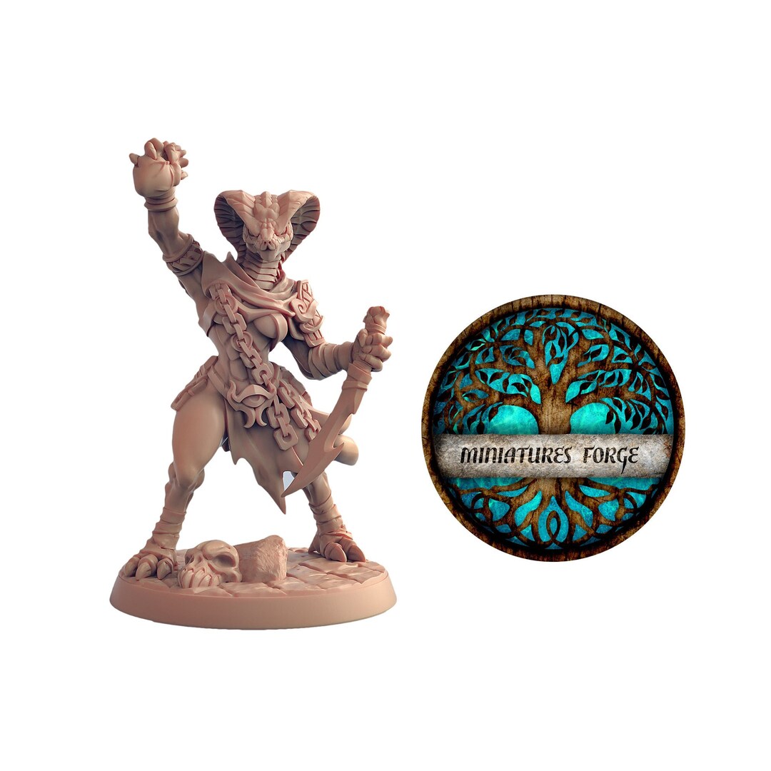 Ag Snakefolk Female Cleric Miniature Dungeons and Dragons Mini Rpg and ...