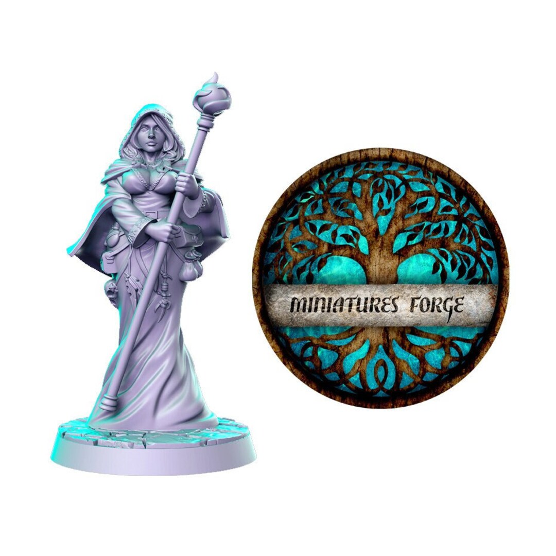 Rne Pinup Female Wizard Miature Dungeons and Dragons Mini Wizard ...