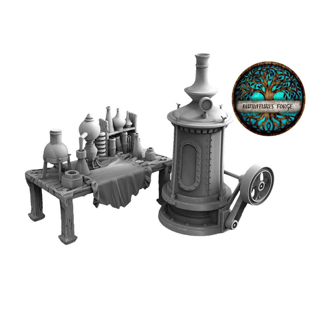 Alchemist Lab Furniture Set Miniature Dungeons and Dragons Mini - Etsy
