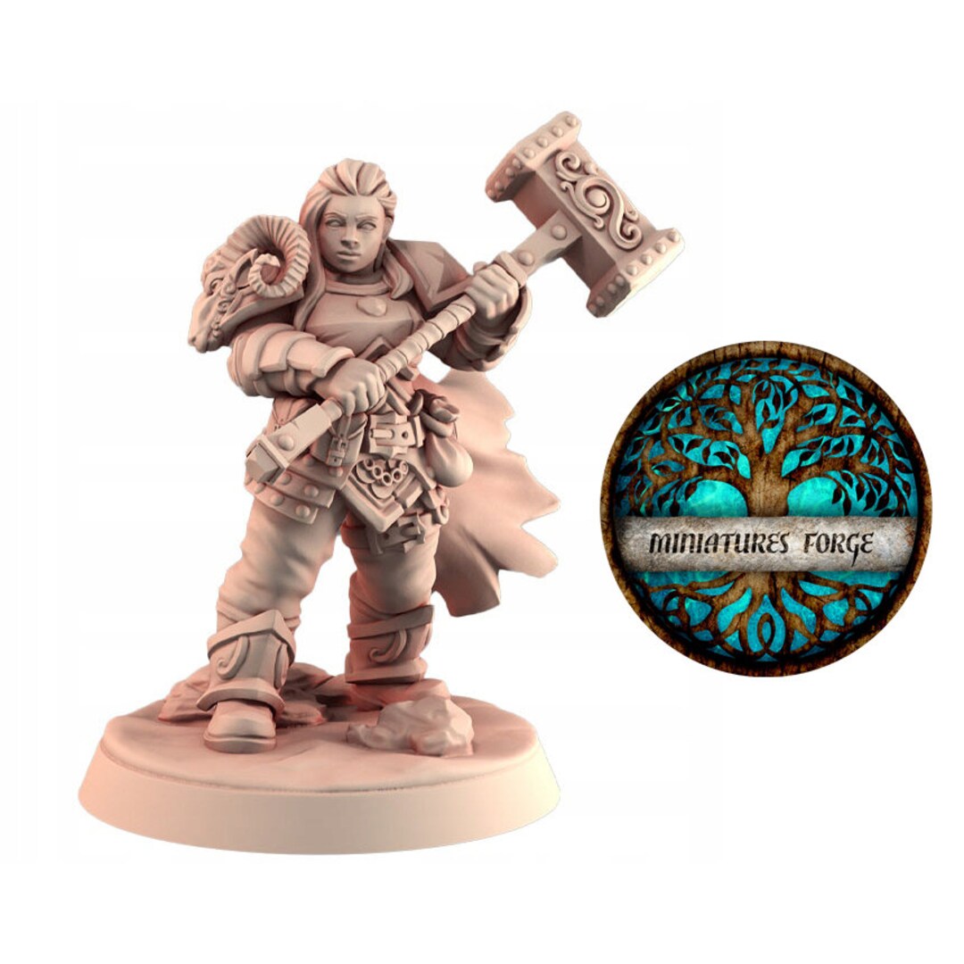 Gm Female Dwarf Cleric Dungeons and Dragons Mini Cleric Paladin Warrior ...