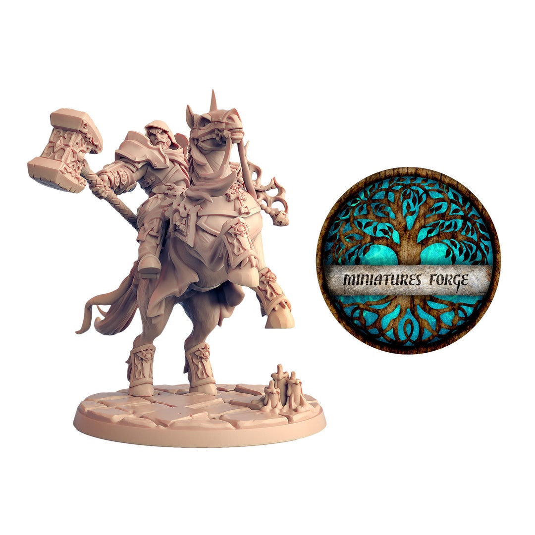 Human Paladin Mount Dungeons and Dragons Mini - Etsy