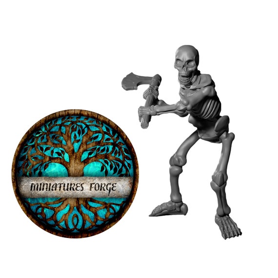 Unarmored Skeleton With Two-handed Axe Miniature Get FREE - Etsy