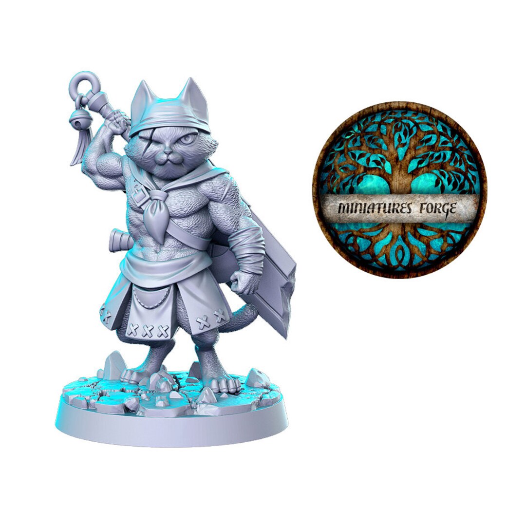 Rne Morley Tabaxi Samurai Miniature Dungeons and Dragons Mini - Etsy