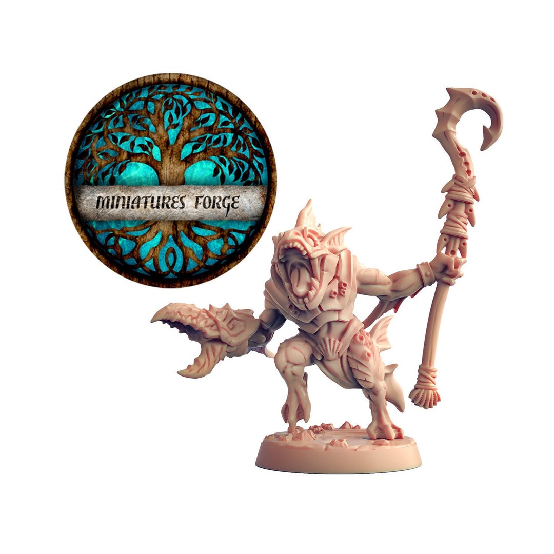 Ag Lizardfolk Miniature Jurakin Staff and Claw Dungeons and Dragons ...