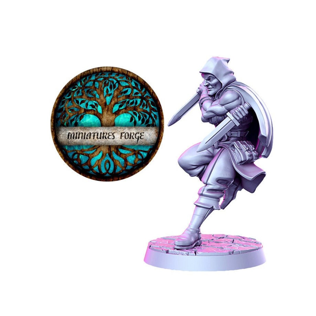 Rne Wiltram Human Rogue Miniature Get FREE Wooden RPG - Etsy