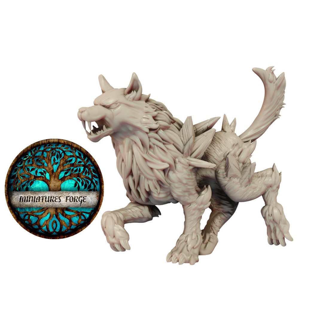 Cnp Dire Wolf A Miniature Dungeons and Dragons Mini Rpg and Painting - Etsy