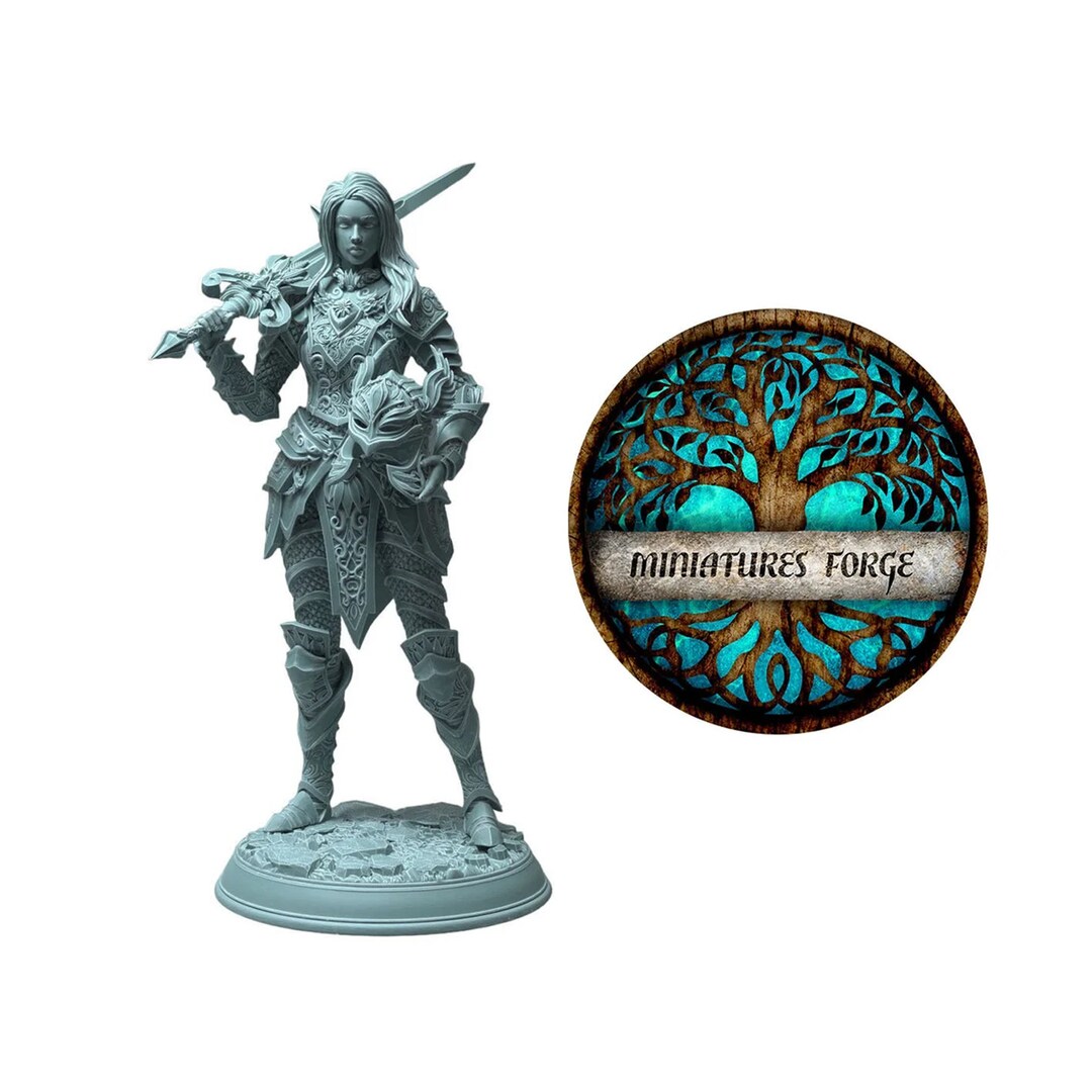 Elf Paladin Miniature Celathyn Dms Dungeons and Dragons Mini Cleric ...