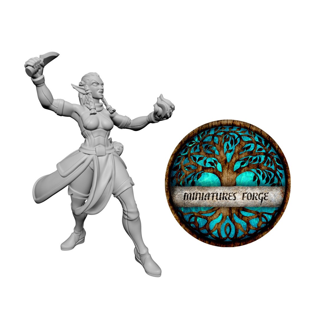 Cnp Elf Druid Female Miniature Dungeons and Dragons Mini - Etsy