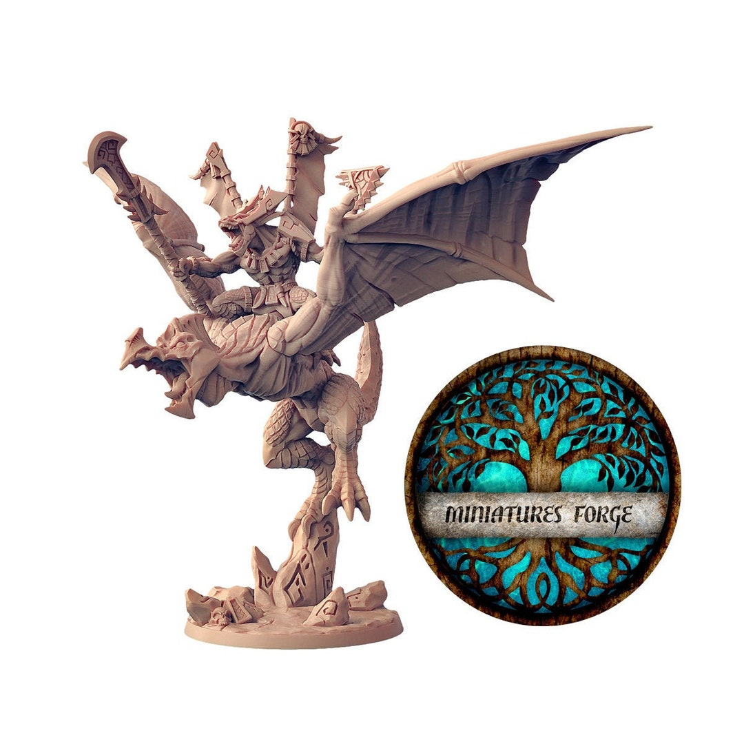 Lizard Hero on Wyvern Mount Get FREE Wooden RPG Engraved - Etsy