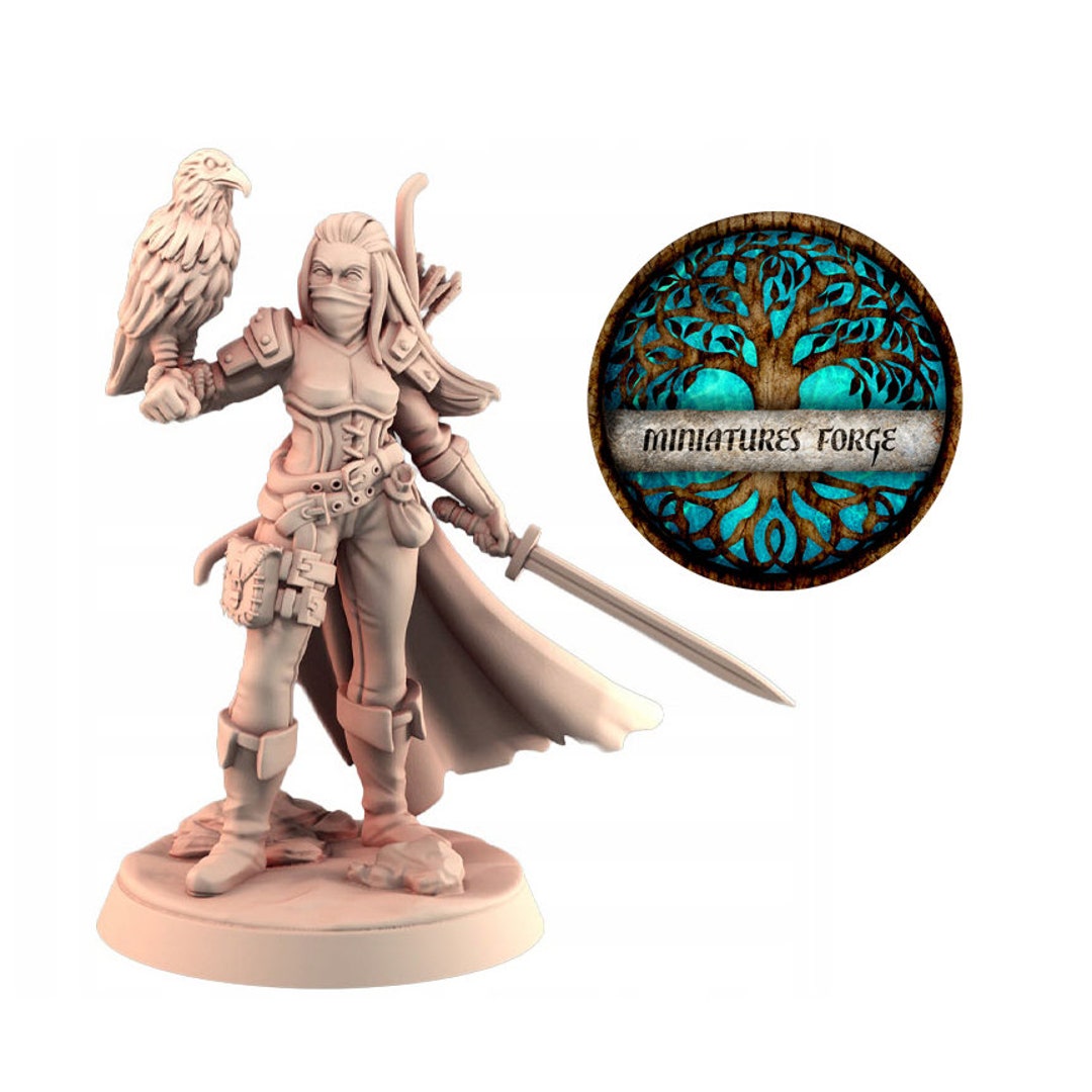 Gm Female Ranger Miniature Dungeons and Dragons Mini Ranger Hunter ...