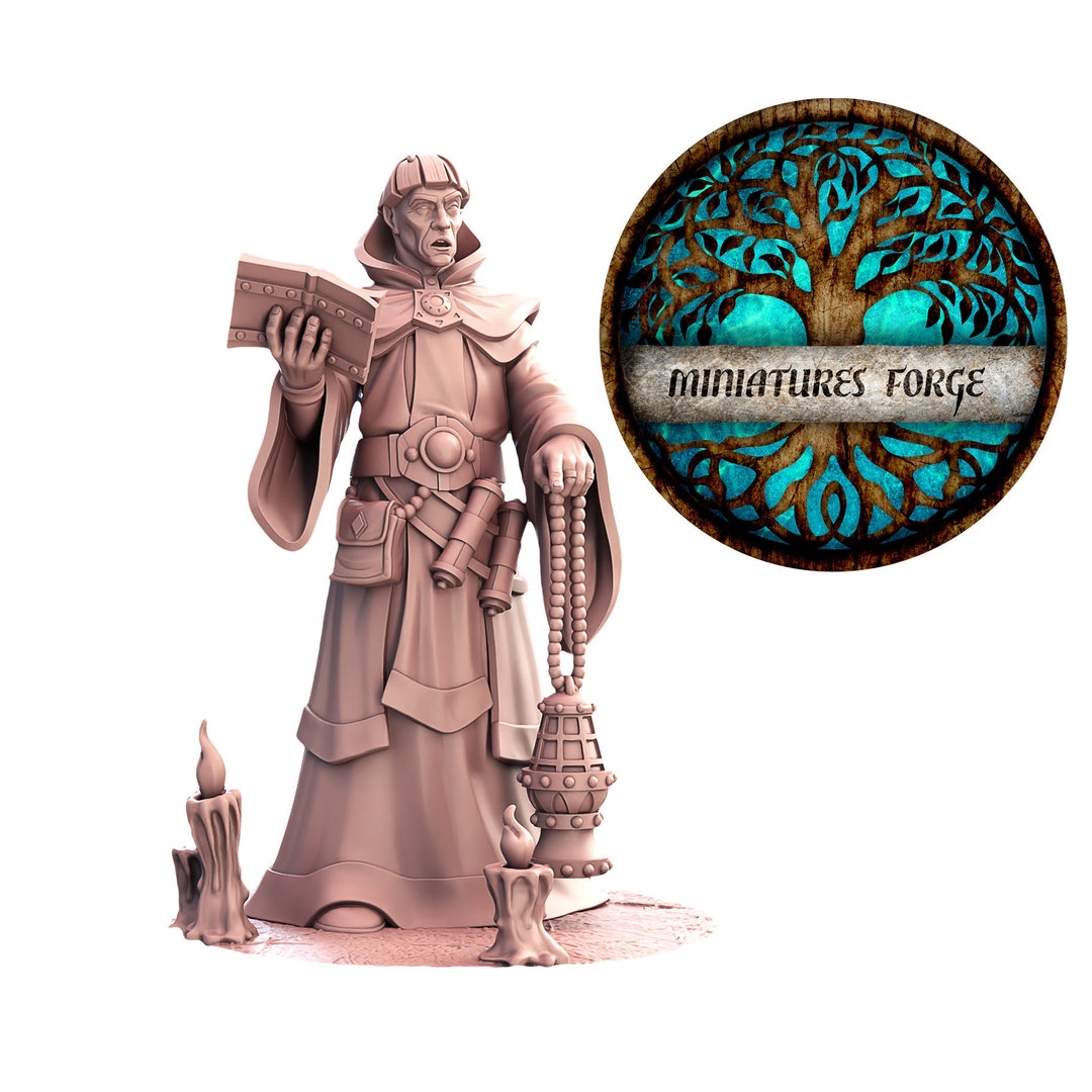 Stl Graveyard Priest Stl Miniatures Get FREE Wooden RPG - Etsy