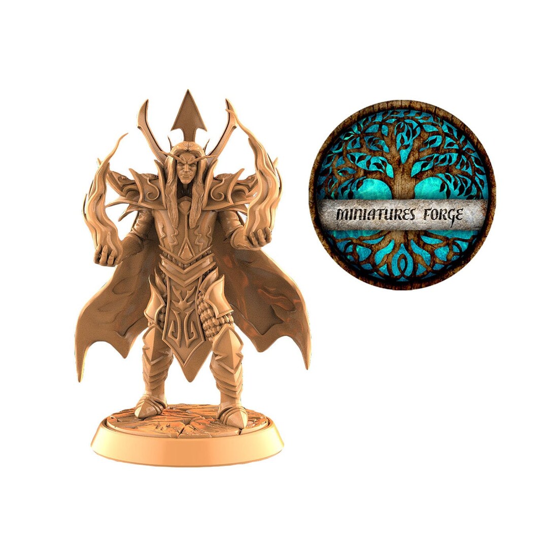3DP Elf Blood Mage Miniature Dungeons and Dragons Mini - Etsy