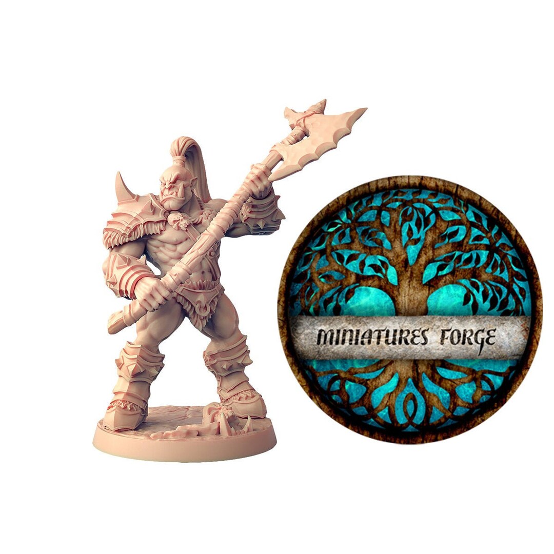 Ag Orc Miniature Bararian Mohawk Dungeons and Dragons Mini - Etsy