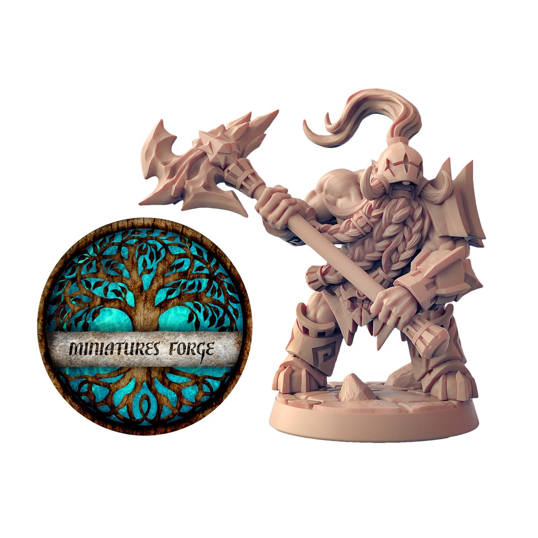 Ag Dwarf Miniature Magma C2 With Ax and Helmet Dungeons and Dragons ...