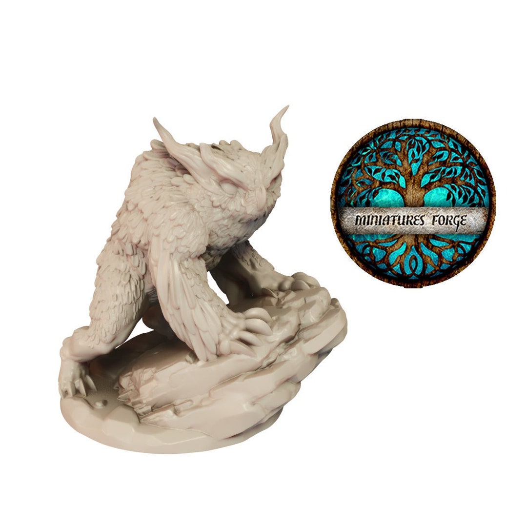 Rp Owl Beast 50mm Miniature Dungeons and Dragons Mini - Etsy