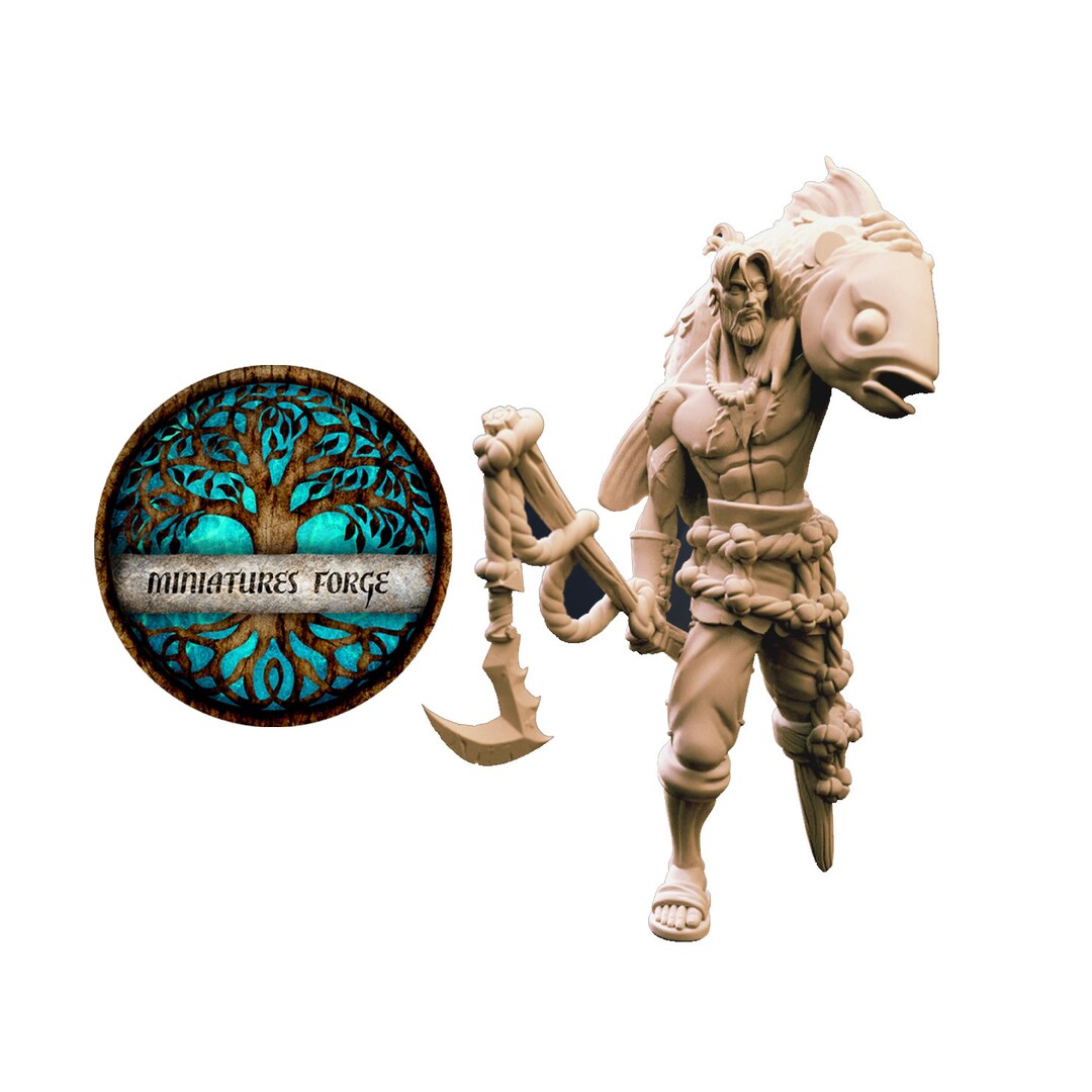 Cnp Muscular Fisherman Miniature Dungeons and Dragons Mini - Etsy