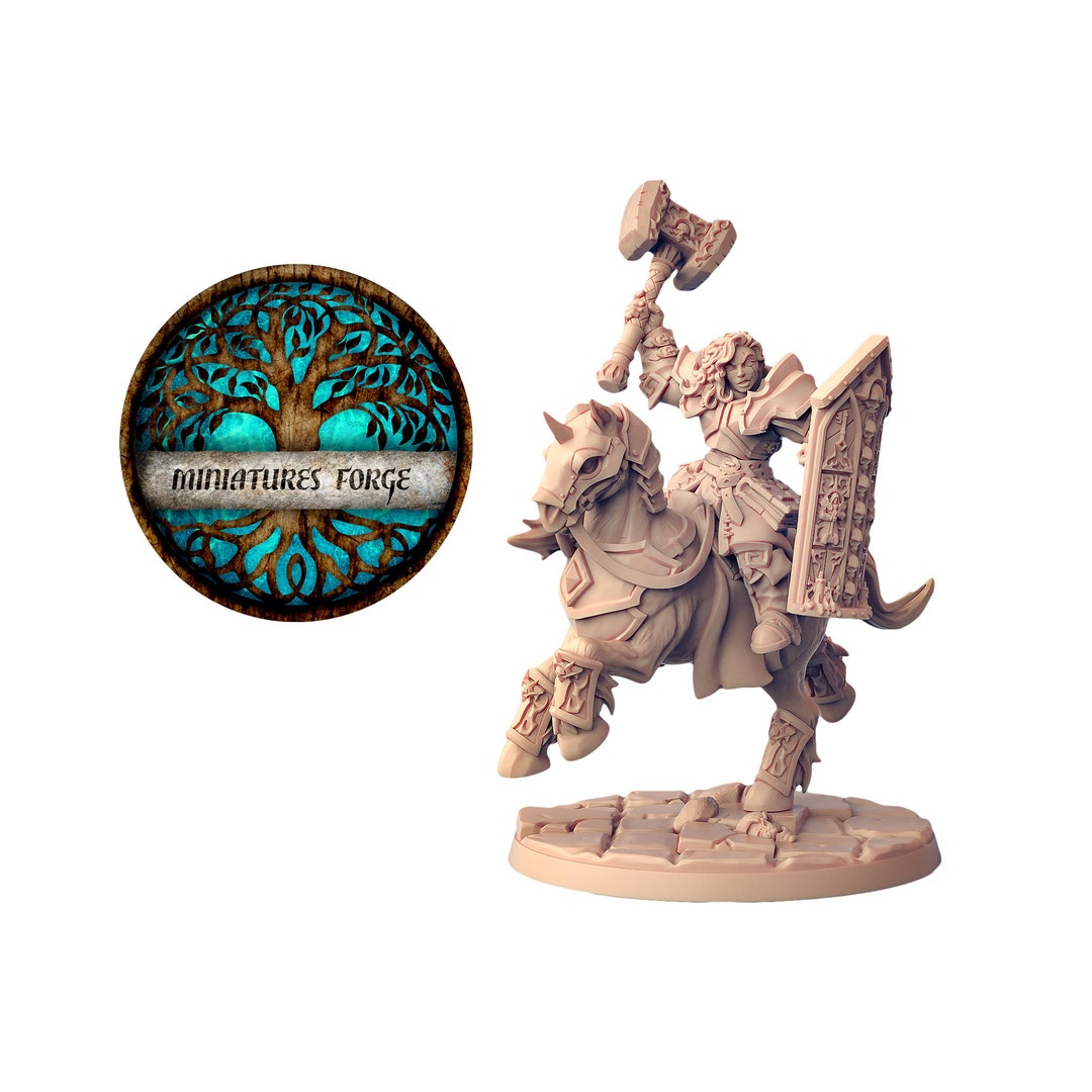 Famale Human Paladin Mount Dungeons and Dragons Mini - Etsy