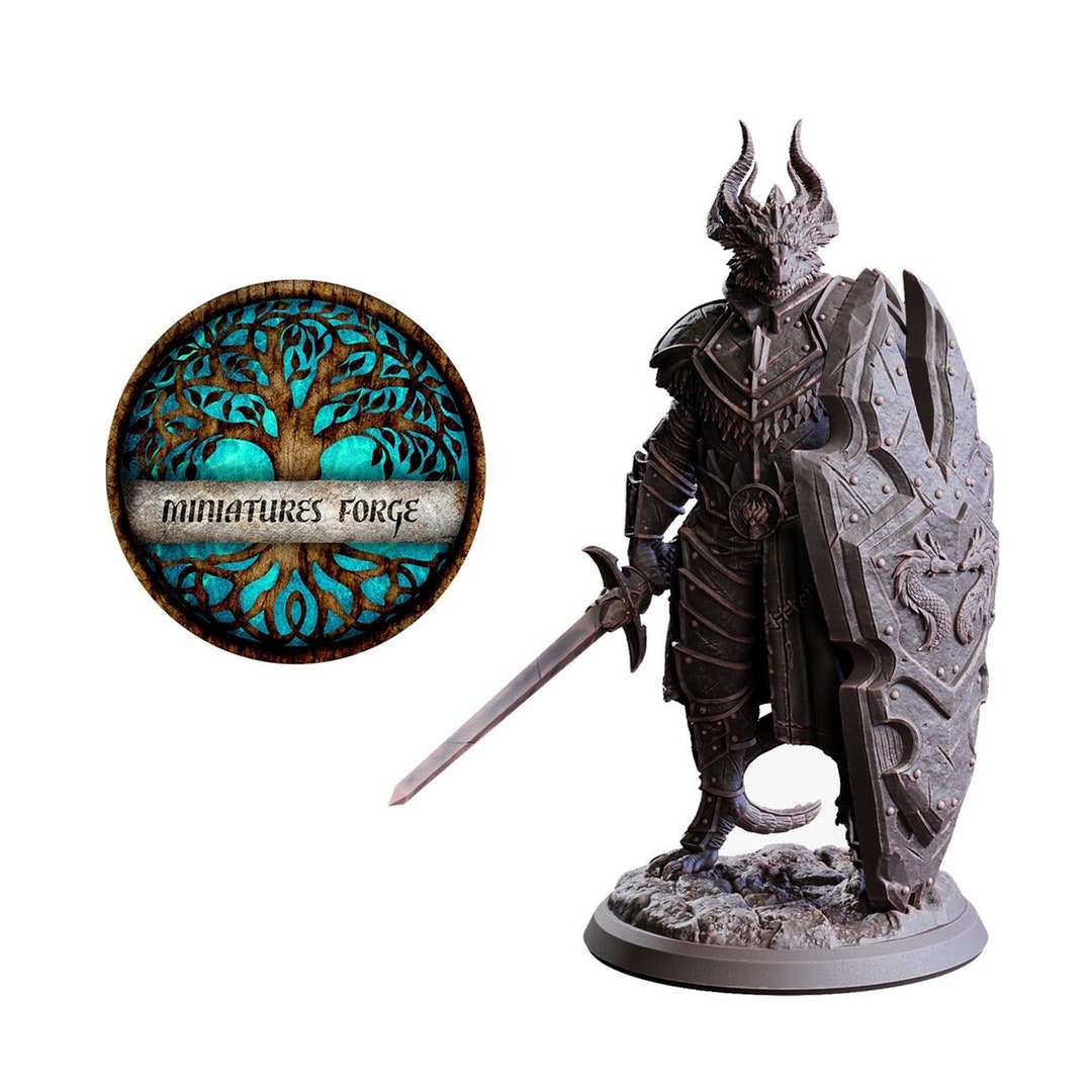Fog Hero Dragonborn Paladin Miniature Altair Flesh of Gods Dungeons and ...