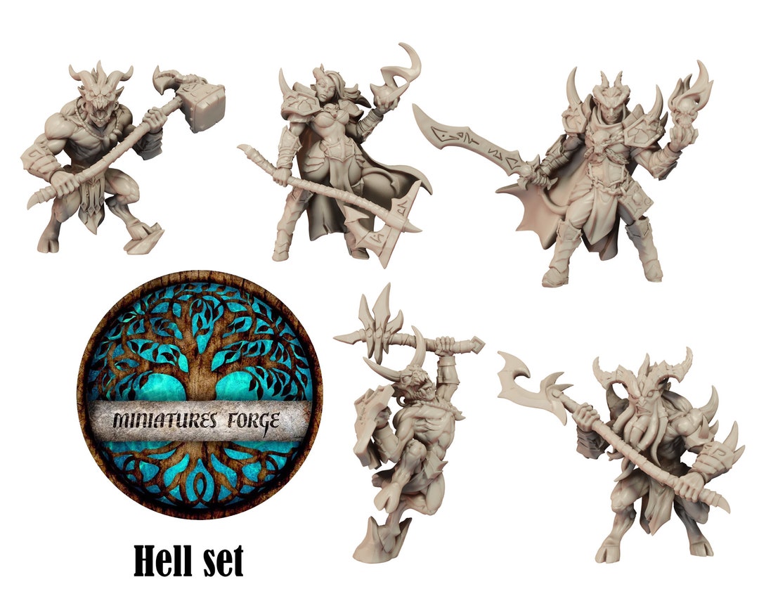Hell Set Dungeons and Dragons Mini Tabletop - Etsy