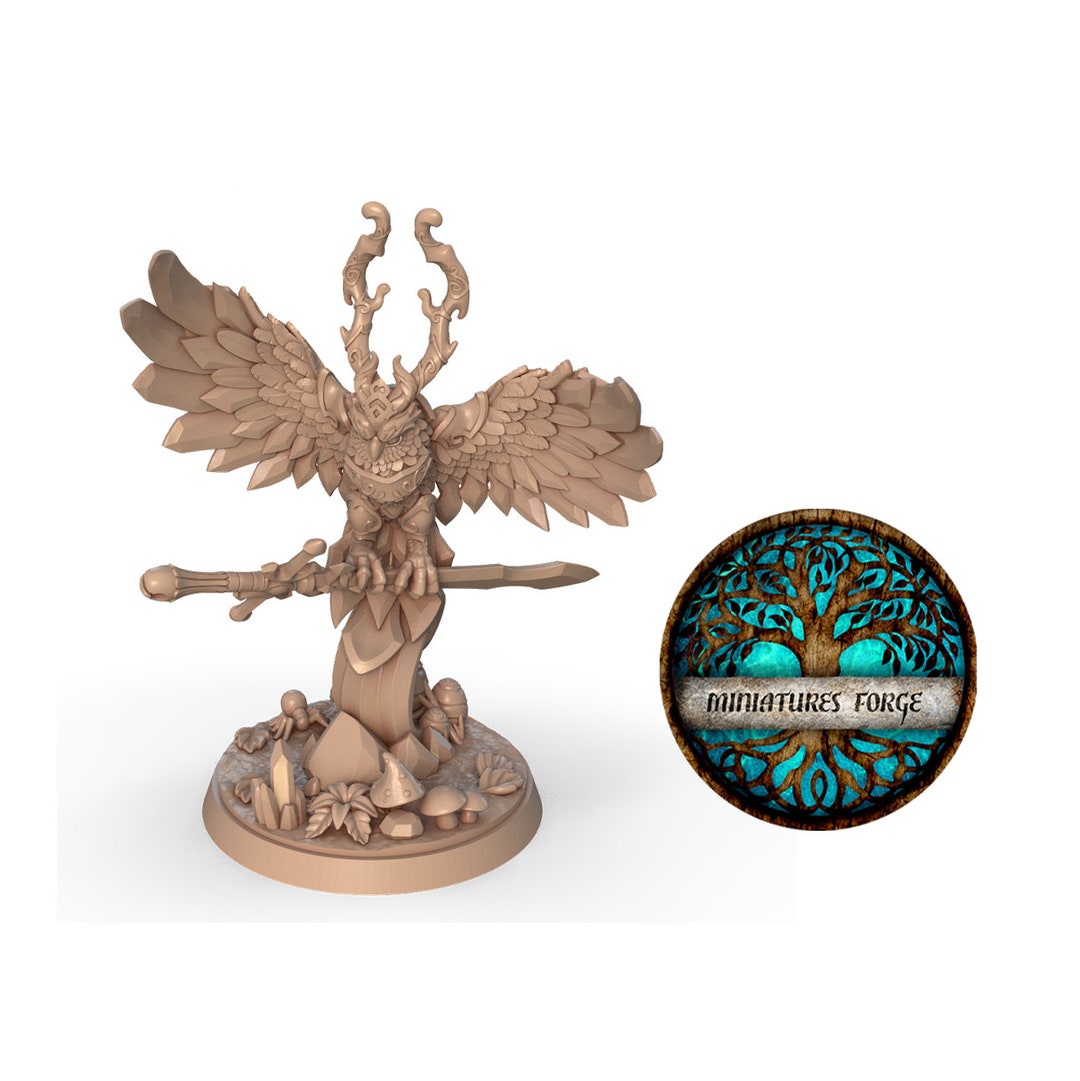 Sw Owl Familiar With Sword Miniature Dungeons and Dragons Mini Dnd ...