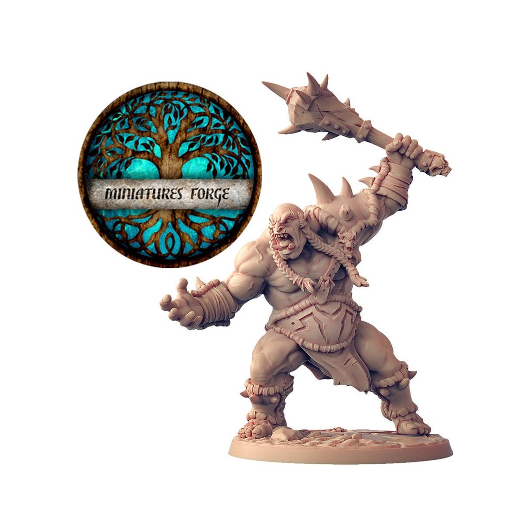 Ag Ogre Miniature Attacking With Club Dungeons and Dragons Mini - Etsy