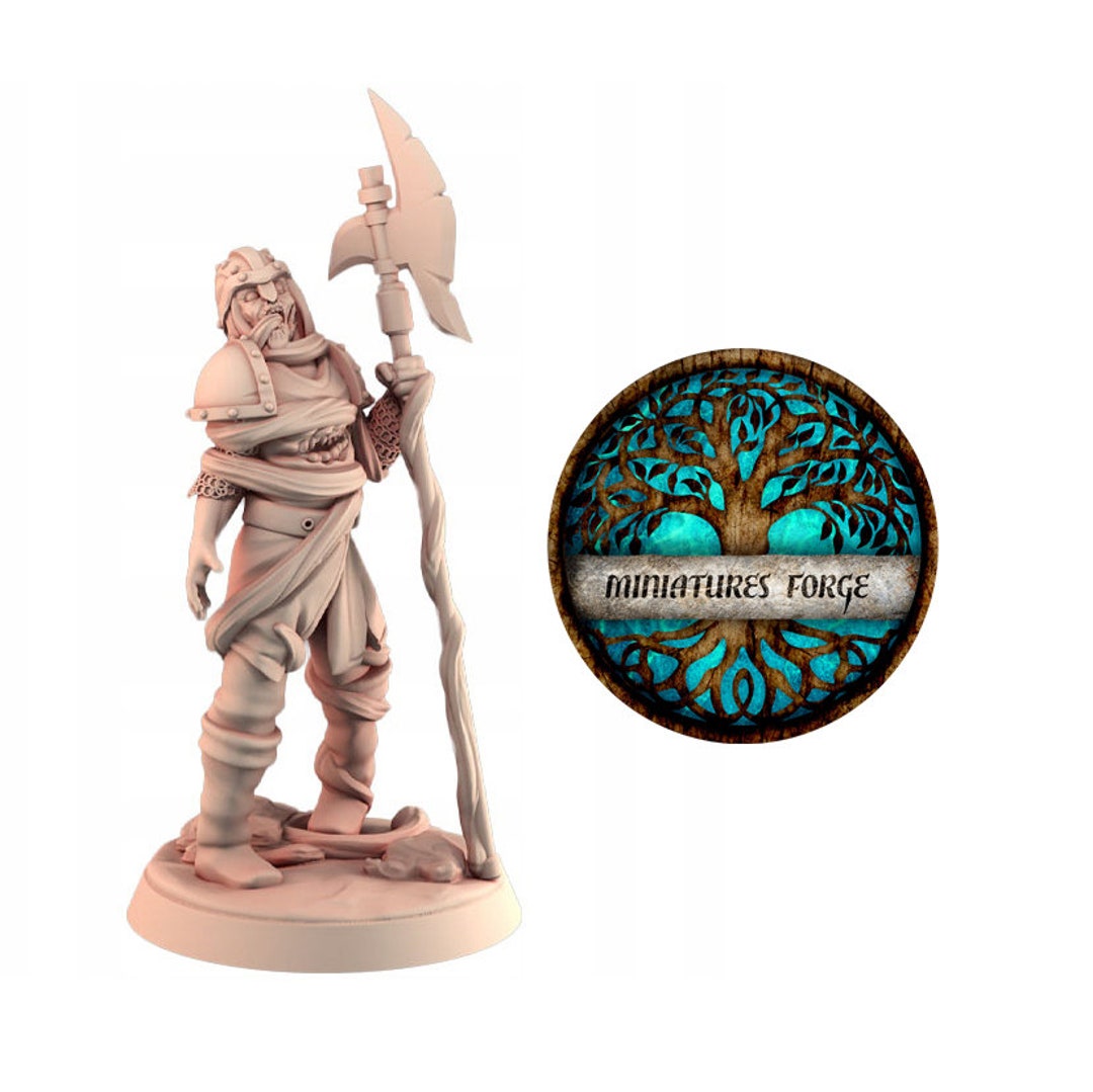 Gm Forest Zombie With Halberd Dungeons and Dragons Mini - Etsy