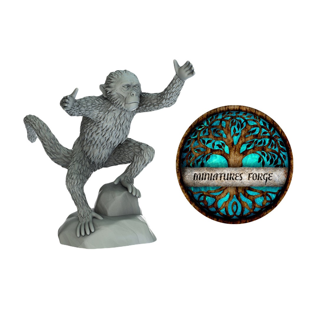 3dips Monkey Miniature Dungeons and Dragons Mini - Etsy