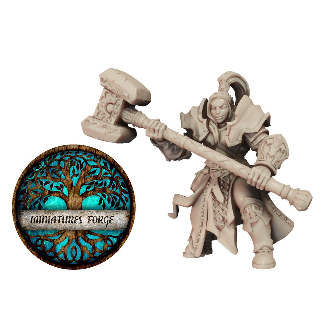 Cleric Miniature Female Miniature Paladin Templar Mual Human Ag - Etsy