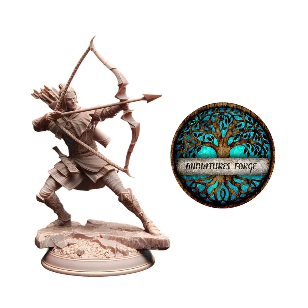 Elven Elf Ranger Miniature Ervion Estel Dms Dungeons and Dragons Mini ...