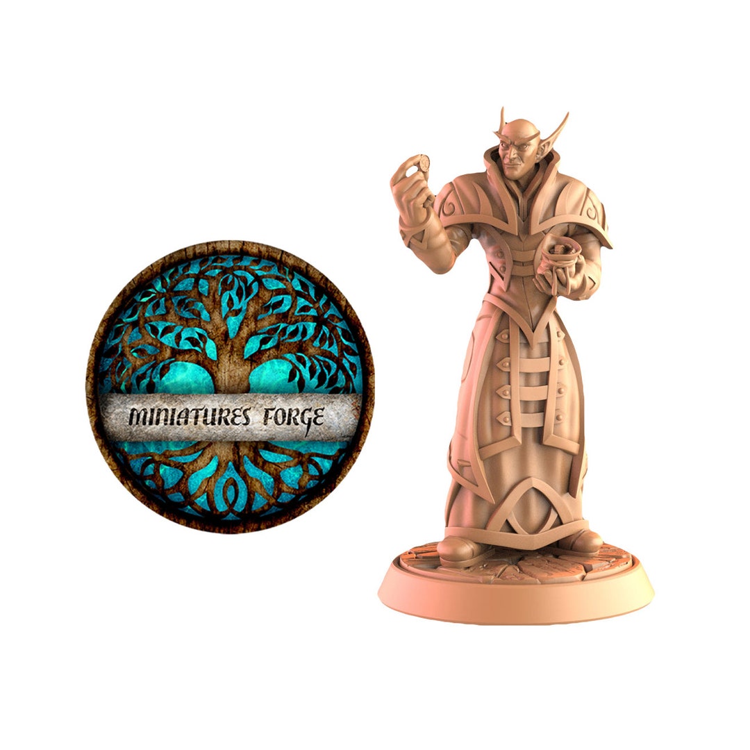 M3D Elf Merchant Coin Dungeons and Dragons Mini - Etsy