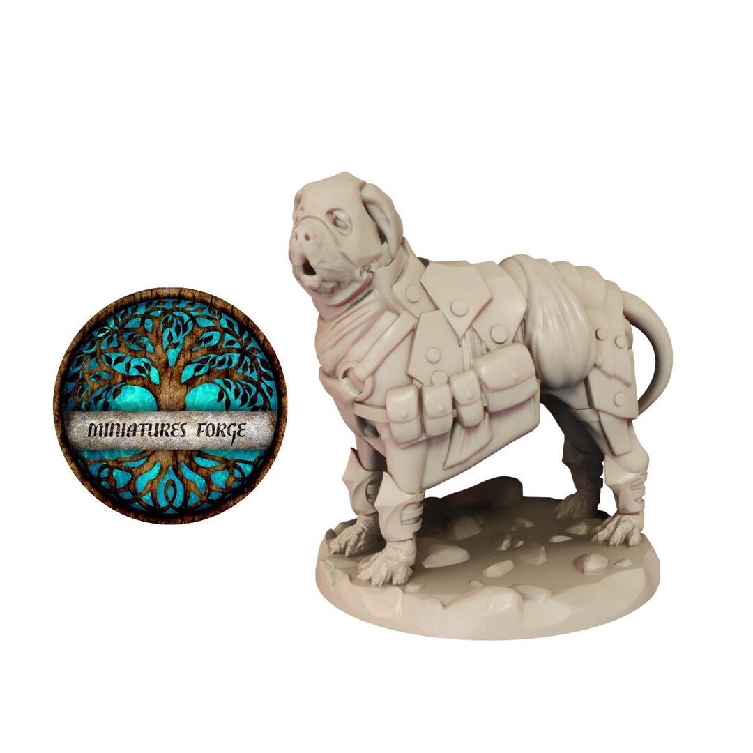 Rp Armored War Dog Miniature Dungeons and Dragons Mini - Etsy