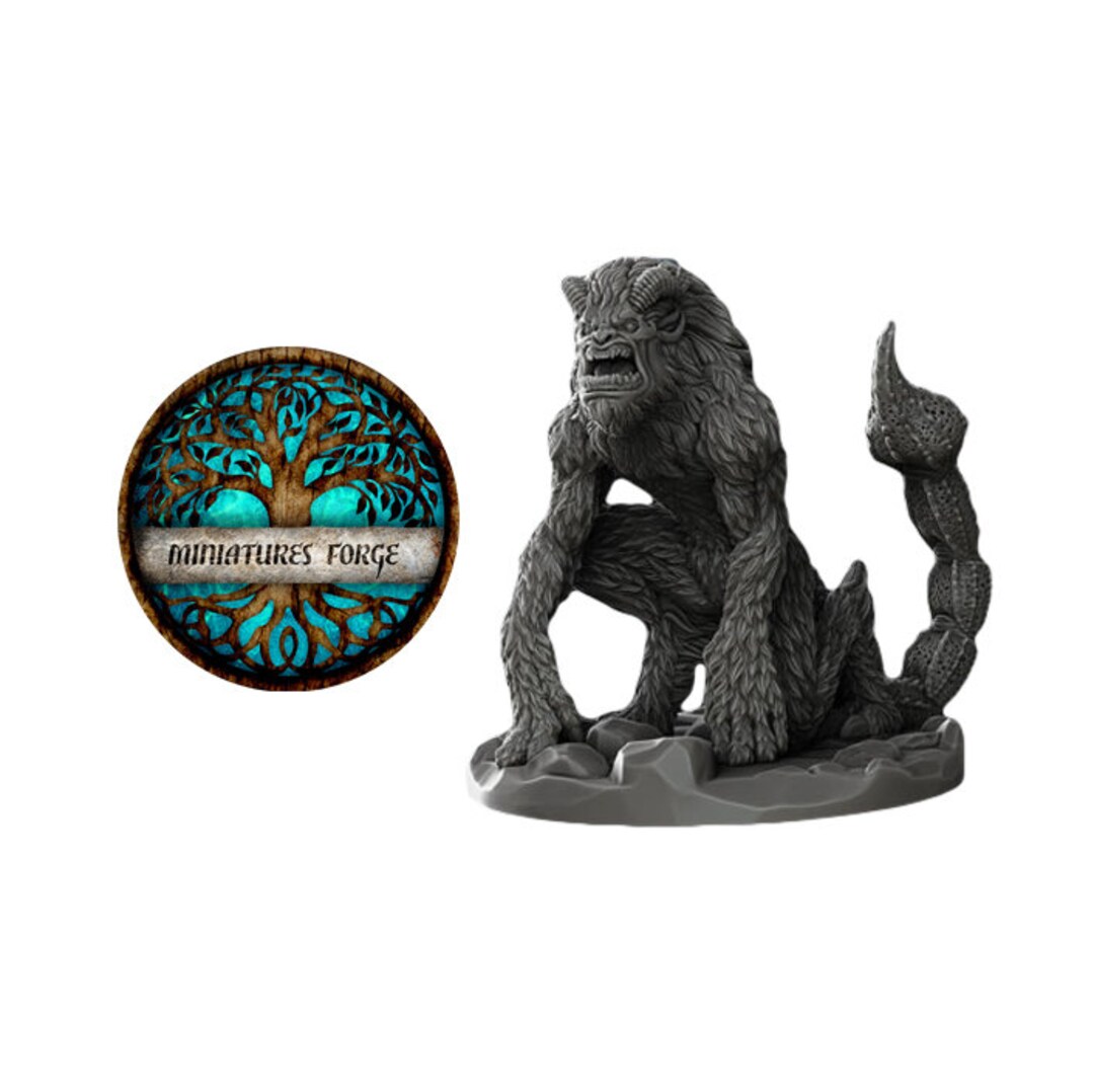 Were Manticore 50mm Base Dungeons and Dragons Mini - Etsy